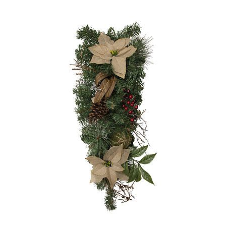 Click here for Northlight 28in Mixed Pine Berry And Poinsettia Ar... prices