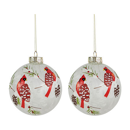 Click here for Northlight Cardinal Birds Glass Ball - 4in - Clear... prices