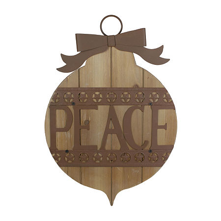 Click here for Northlight 17 Rustic Brown Peace Sign Wall Sign  O... prices