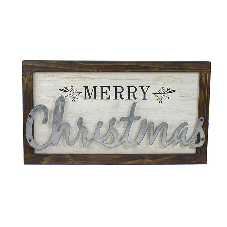 Click here for Northlight 18in Merry Framed Wood And Metal Wood W... prices