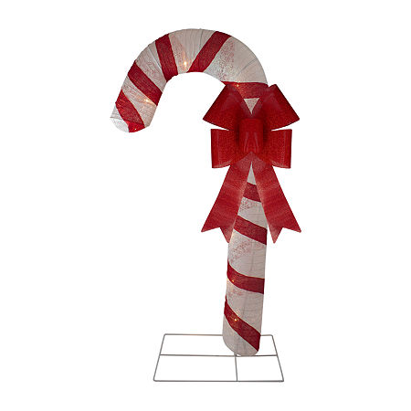 Click here for Northlight Pre-Lit Glitter Candy Cane - 72in - Whi... prices