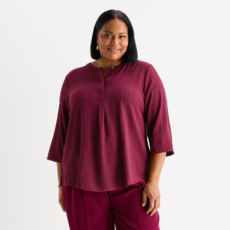 Click here for Liz Claiborne Plus Womens Split Crew Neck 3/4 Slee... prices