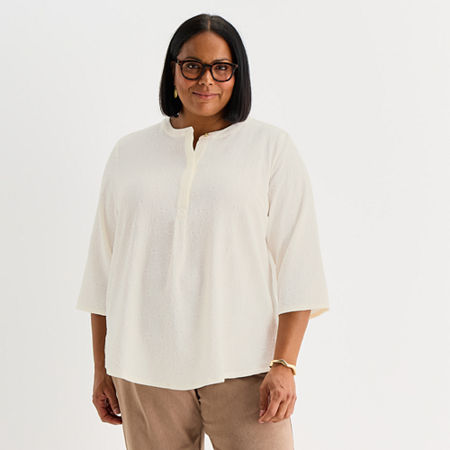 Click here for Liz Claiborne Plus Womens Split Crew Neck 3/4 Slee... prices