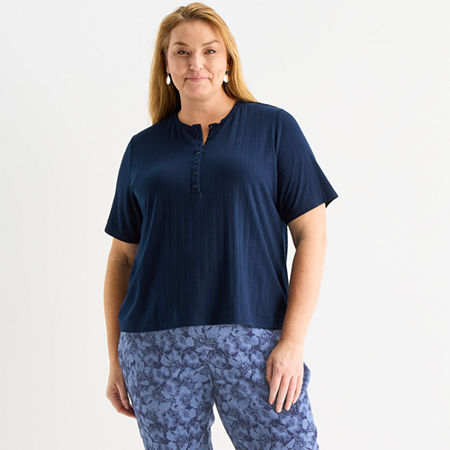 Click here for Liz Claiborne Womens Plus Crew Neck Elbow Sleeve T... prices