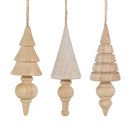 Click here for Northlight Set Of 3 Natural Trees Wooden 5.5in Chr... prices