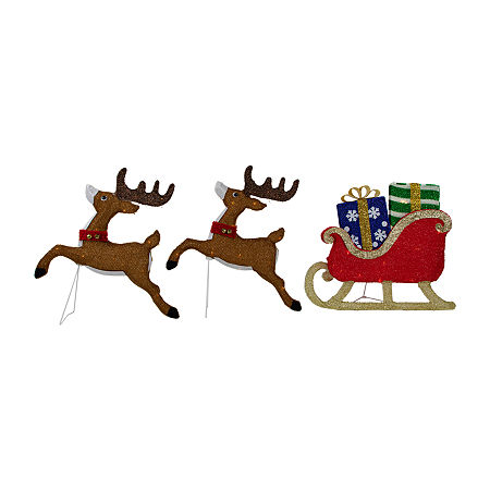 Click here for Northlight 59in Lighted Reindeer With Sleigh Chris... prices