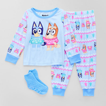 Click here for Toddler Girls Bluey Velour Crew Neck Long Sleeve 3... prices
