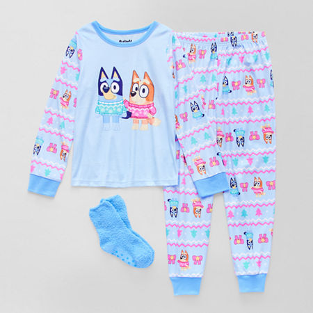 Click here for Little & Big Kid Girls Bluey Velour Crew Neck Long... prices