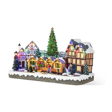 Glitzhome 15.25 Christmas Oversized Resin Lighted Village - Multi