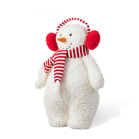 Glitzhome 17.75 Christmas Fabric Standing Snowman - Multi