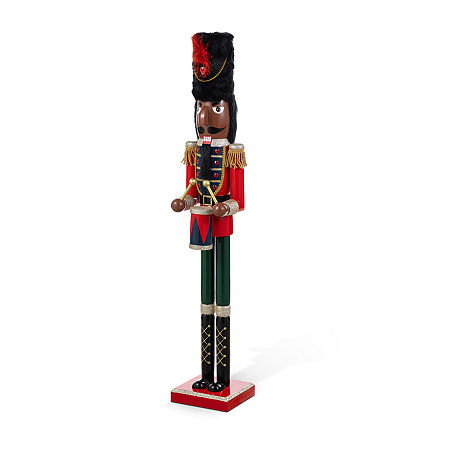 Glitzhome 36.5 Wooden Christmas African Soldier Nutcracker - Multi