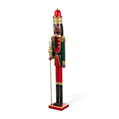 Glitzhome 42"H Wooden Christmas African King Wood Christmas Nutcracker ...