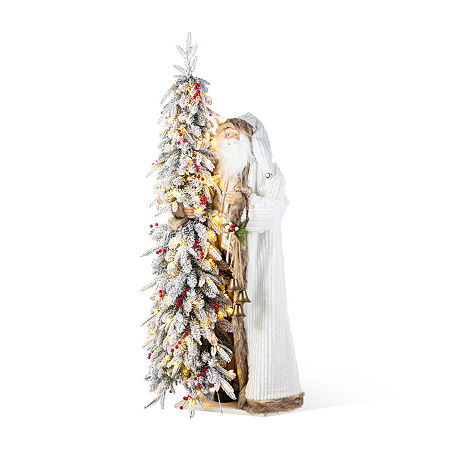 Glitzhome 4 Oversized Christmas Woodland Santa - Multi