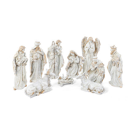 Click here for Glitzhome 10 Pcs Figurine Nativity Set  One Size... prices