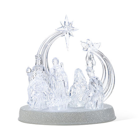 Glitzhome 9 Christmas Lighted Tabletop Nativity Scene Figurine - Multi