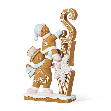 Glitzhome 12.5 Resin Christmas Gingerbread Figurine - Multi