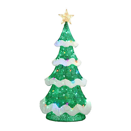 Glitzhome 74.5 Lighted Mesh 3D Christmas Tree - Multi