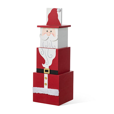 Glitzhome 25H Christmas Santa And Nutcracker Wood Reversible Boxed Christmas Porch Sign  One Size  Multiple Colors