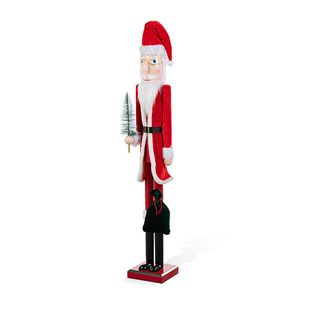 Glitzhome 42 Wooden Christmas Santa Nutcracker - Multi