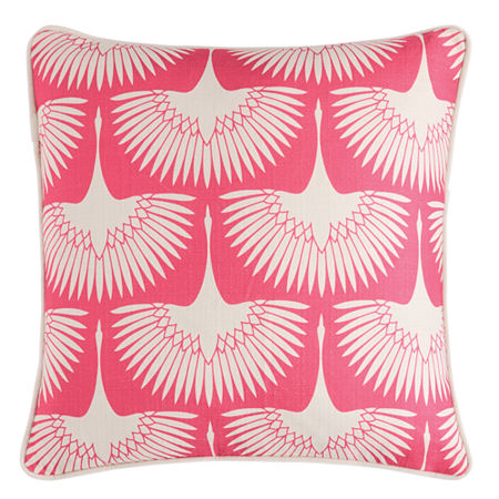Click here for Flying Cranes Square Throw Pillow  One Size  Pink prices