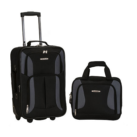 Rockland 2-Pc. Pattern Softside Luggage Set - Black  Grey