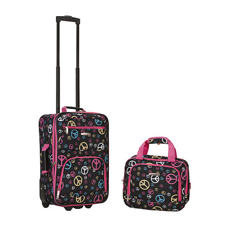 Rockland 2-Pc. Pattern Softside Luggage Set - Peace Signs
