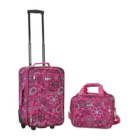 Rockland 2-Pc. Pattern Softside Luggage Set - Pink Paisley