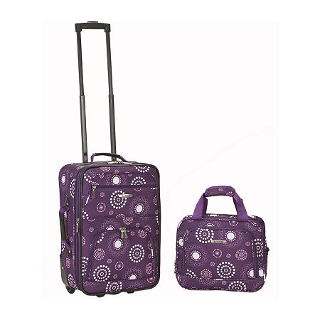 Rockland 2-Pc. Pattern Softside Luggage Set - Purple Pearl
