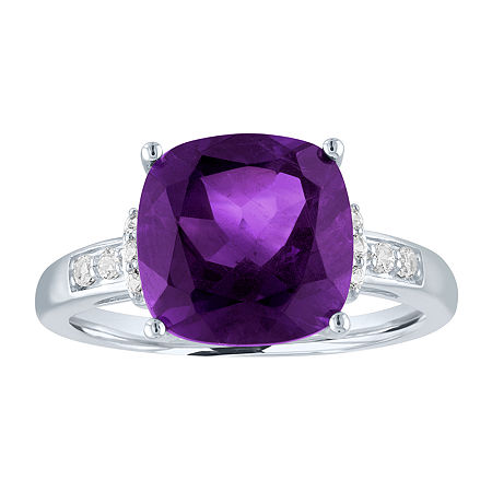 Click here for Womens Genuine Purple Amethyst 10K White Gold Cock... prices