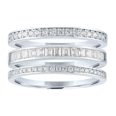 DiamonArt® Womens White Cubic Zirconia Sterling Silver Stackable Ring - JCPenney