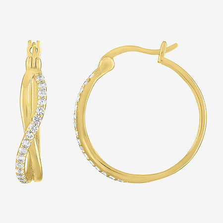 Click here for Yes  Please! Lab Created White Sapphire Hoop Earri... prices
