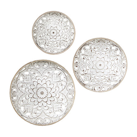 Madison Park Medallion Trio Wall Decor  3 Piece Set - Natural  White