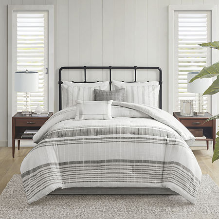 Harbor House Morgan Jacquard 6-Pc. Comforter Set  California King - White  Gray