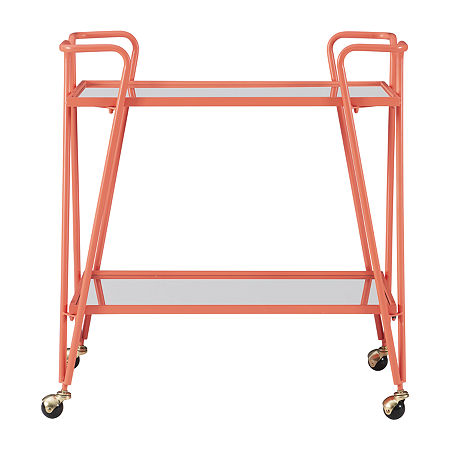 Click here for Hera Glass-Top Bar Cart  One Size  Orange prices