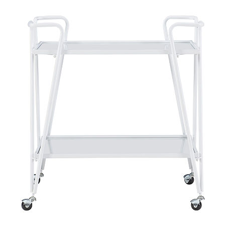 Click here for Hera Glass-Top Bar Cart  One Size  White prices