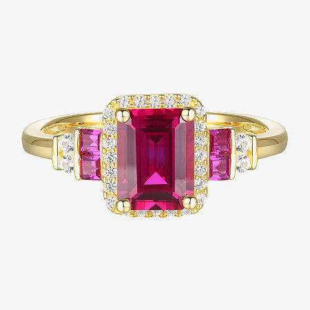 Click here for Womens Lab Created Red Ruby 14K Gold Over Silver S... prices