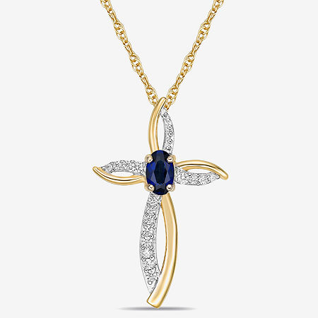 Click here for Womens 1/10 CT. T.W. Lab Created Blue Sapphire 10K... prices