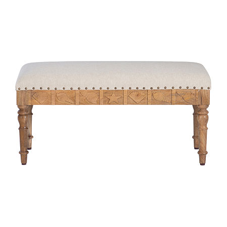 Click here for Slayton Upholstered Wood Seashell Bench  One Size... prices