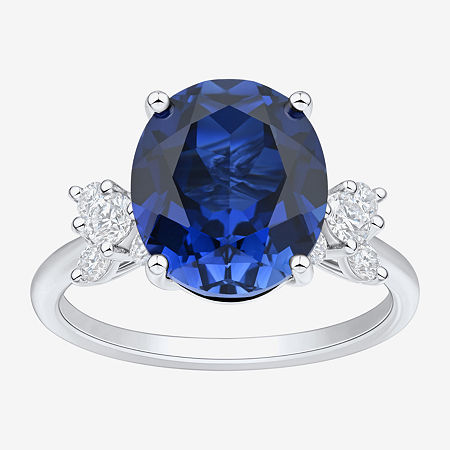 Click here for Womens Lab Created Blue Sapphire Sterling Silver O... prices