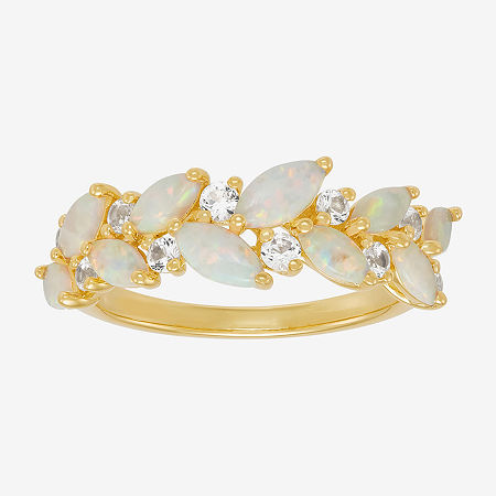Click here for Womens Lab Created White Opal 14K Gold Over Silver... prices