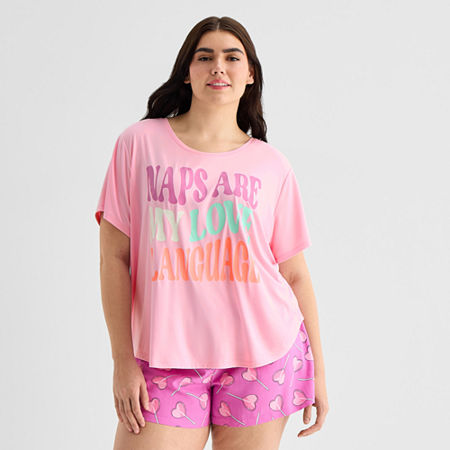 Click here for Sleep Chic Womens Crew Neck Short Sleeve Plus Paja... prices