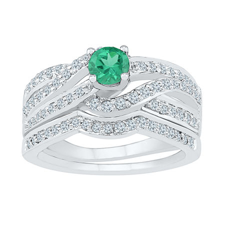 Click here for Modern Bride Gemstone Lab Created Emerald & Lab Cr... prices