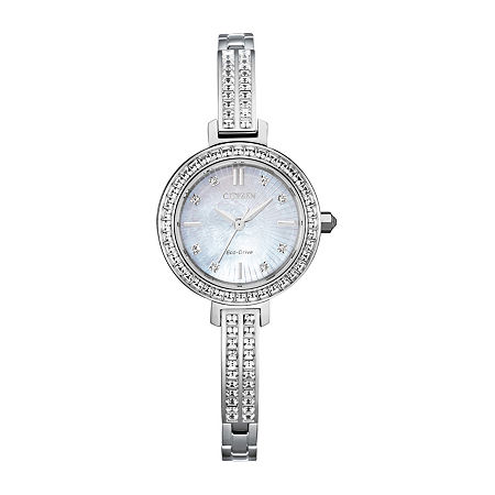 Click here for Citizen Eco-Drive Womens Stainless Steel & Crystal... prices