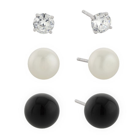 Click here for Silver Treasures 3 Pair Cultured Freshwater Pearl... prices