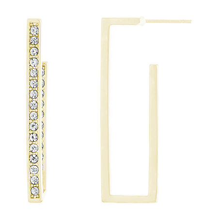 Click here for Sparkle Allure Crystal 14K Gold Over Brass Rectang... prices
