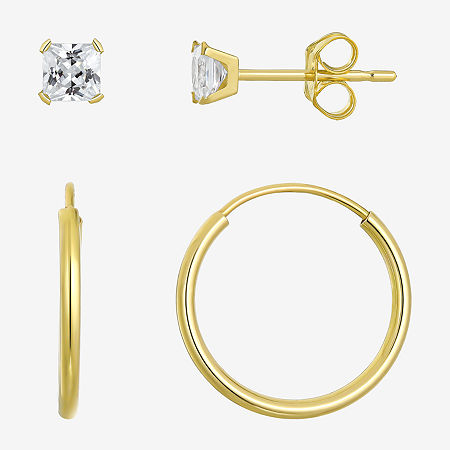Click here for Womens Cubic Zirconia 10K Gold 2 Pair Earring Set... prices