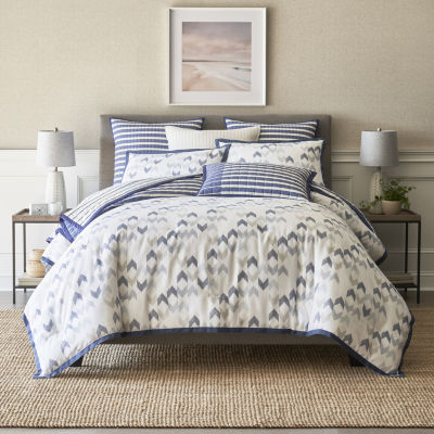 Fieldcrest Herringbone 3-pc. Geometric Comforter Set, Color: Cobalt ...