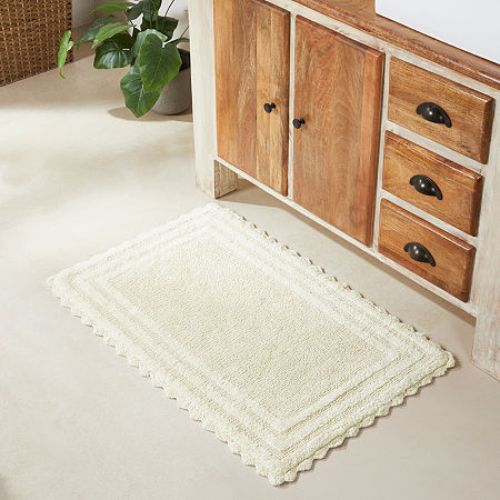 Click here for Better Trends Lilly Crochet Bath Rug  One Size  Be... prices