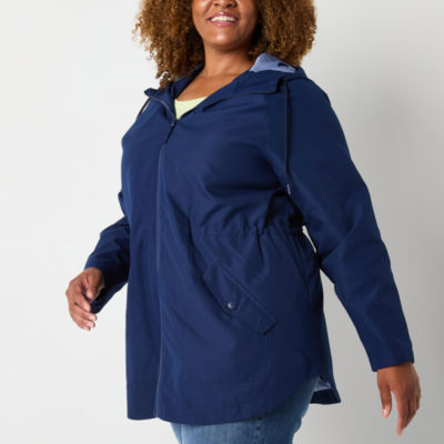 St. John's Bay Midweight Womens Plus Anorak, Color: American Navy ...