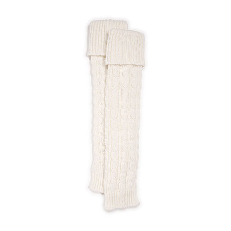 Muk Luks Womens Tall Cabled Knit Leg Warmer - Ivory